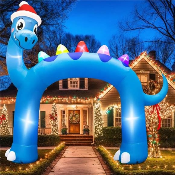 Holiday | 12 Ft Christmas Inflatables Dinosaur Arch Decor Large ...